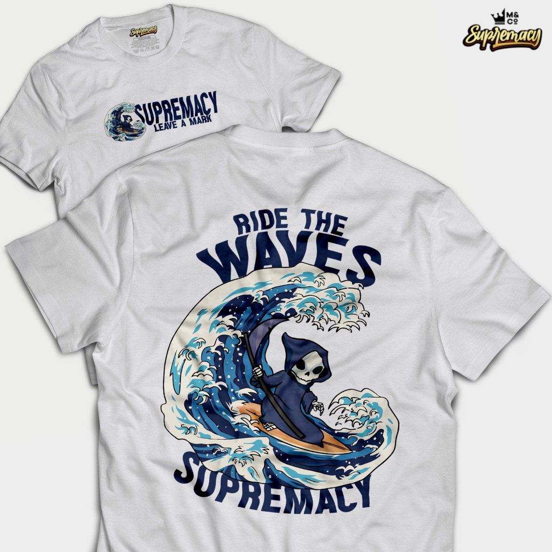 Supremacy skull design “Ride the waves” – Cigar and Liquor Tattoo Shop